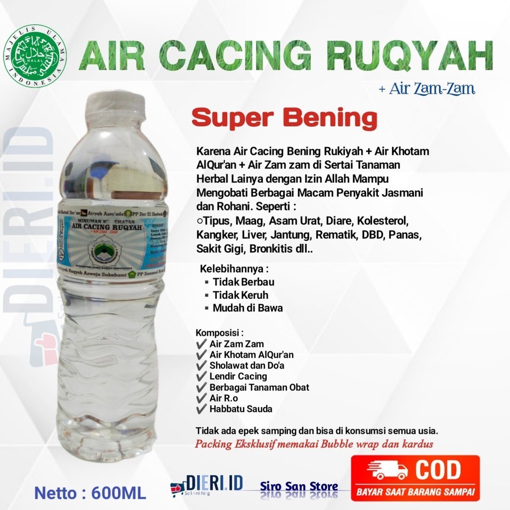 Jual e Air Cacing bening Ruqyah | obat types, penambah nafsu makan ...