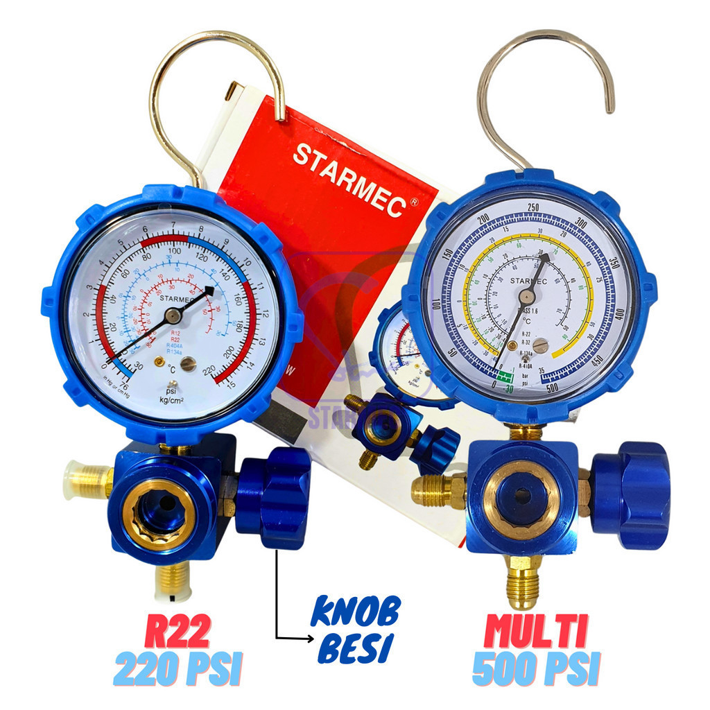 Jual Manifold AC Single R32 R410a R22 Sightglass + Gantungan (Knob Besi) | Shopee Indonesia