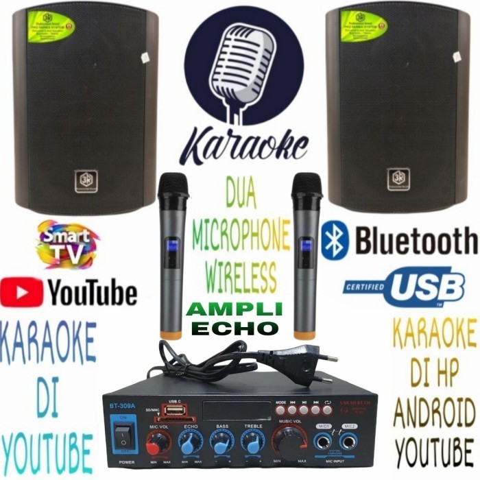 Jual Paket Karaoke Set Speaker 3R 5 IN Ampli Mini Karaoke Smart Tv 2 ...