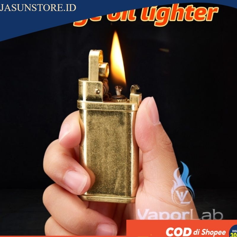 Jual korek api classic sumbu minyak retro brass vintage oil lighter ...
