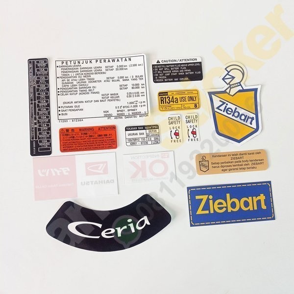Jual Daihatsu Ceria Stiker Variasi Sticker Peringatan Detail Warning ...