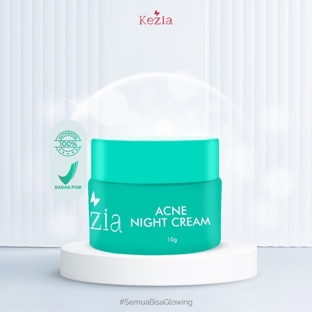 Jual KEZIA Skincare Night Cream Acne 10gr - Pelembap Krim Malam Mengatasi Jerawat | Shopee Indonesia