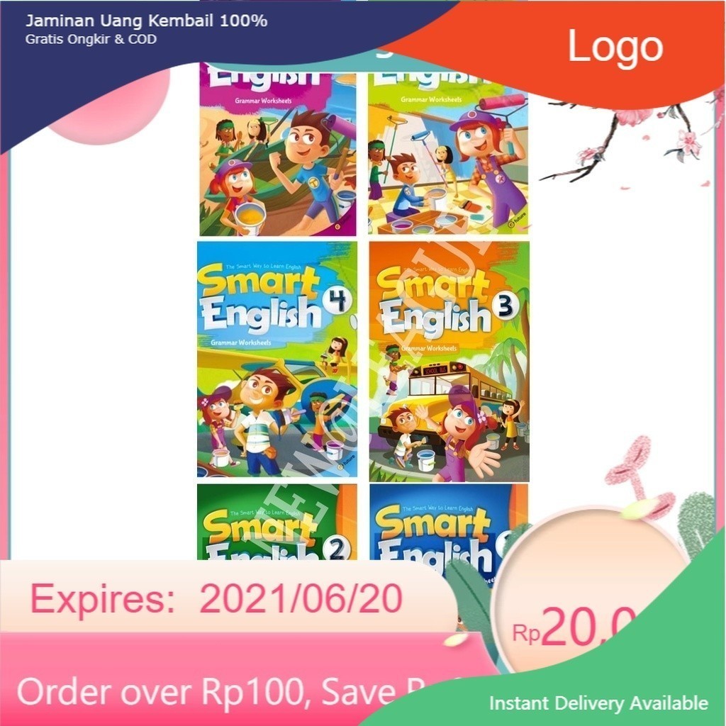 Jual Smart English Grammar Worksheets 1 2 3 4 56 / Full Warna | Shopee ...
