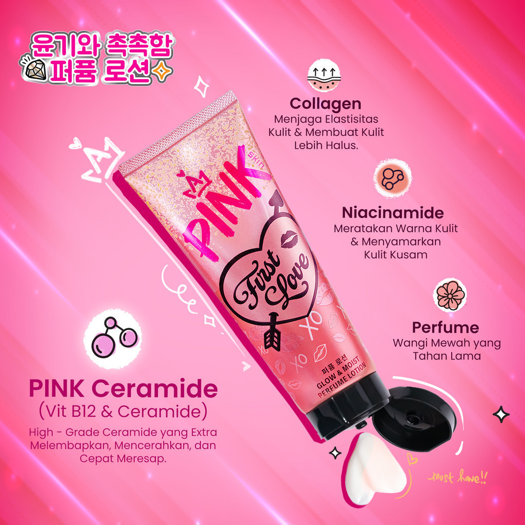 Jual Pink Skin Perfume Lotion First Love 180ml - Parfum Serum Lotion ...