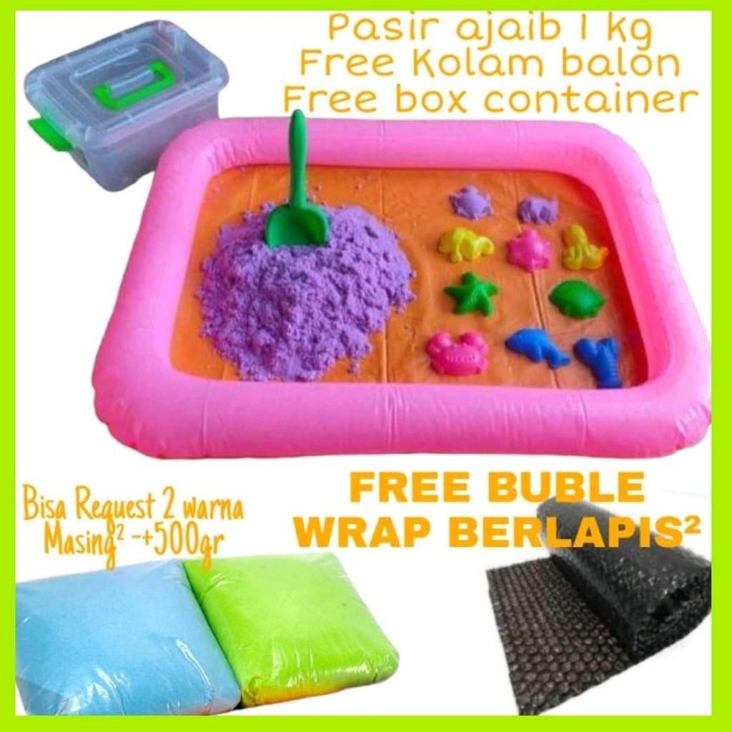 Jual Mainan pasir ajaib anak / Mainan Pasir kinetik 1kg / Mainan ...