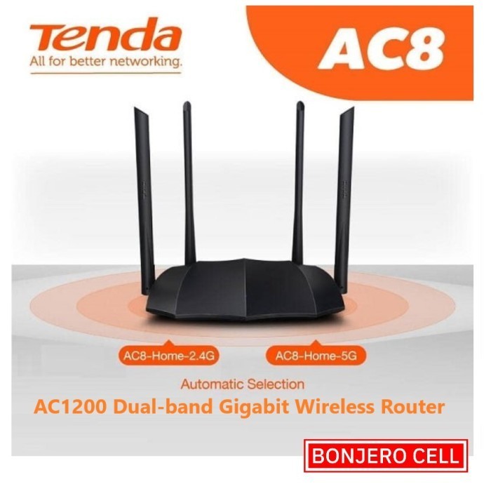 Jual ROUTER TENDA AC8 AC1200 Dual-Band Gigabit Wireless Router | Shopee Indonesia