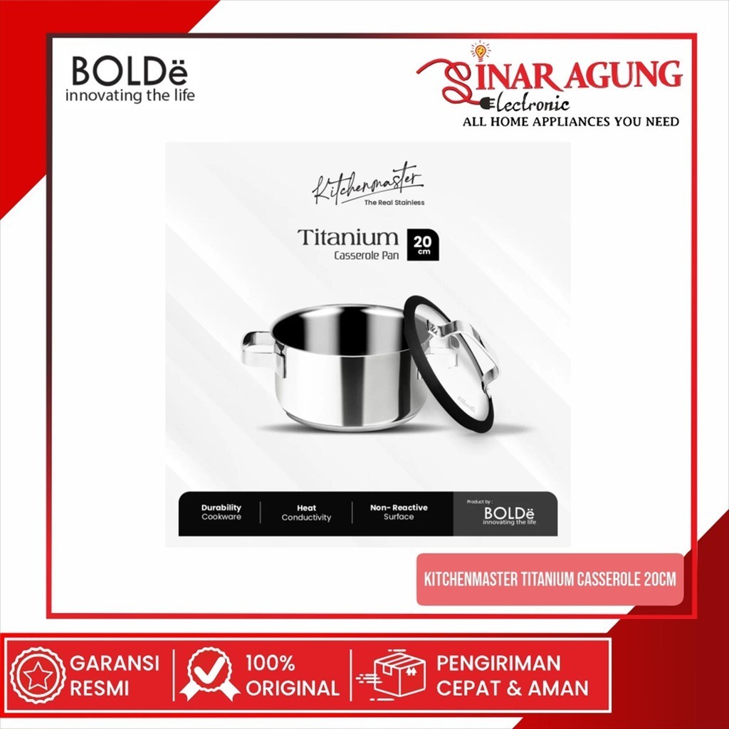 Jual BOLDE KITCHENMASTER TITANIUM CASSEROLE 20CM - 100% ORIGINAL ...