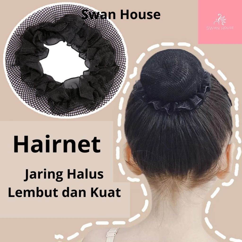 Jual Jaring Sanggul / Hairnet Balerina Bun Hairnet Mesh Jaring Sanggul ...