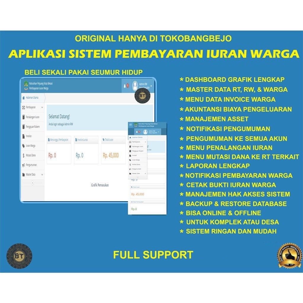 Jual APLIKASI WEB SOURCE CODE PEMBAYARAN IURAN WARGA LENGKAP SIAP PAKAI ...