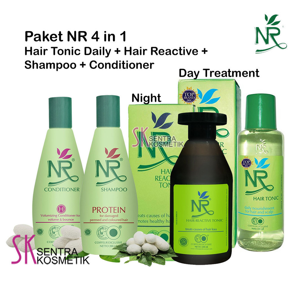 Jual PAKET RAMBUT RONTOK NR Hair Tonic Reactive + Shampo + Conditioner ...