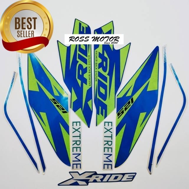 Jual Striping stiker polet motor yamaha Xride X-Ride 2018 biru list ...