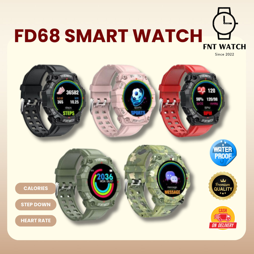 Jual Smartwatch FD68 Jam Tangan Digital Sport Untuk Pria Wanita Smartwatch Bluetooth Heart Rate ...