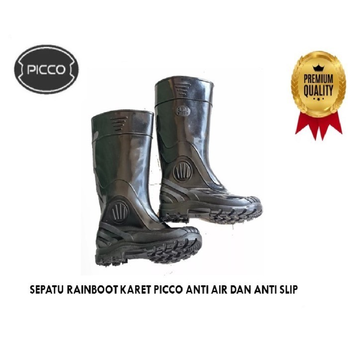 Jual Sepatu Boots Karet Boot Hitam Pria Kerja Safety Proyek Bot Panjang ...