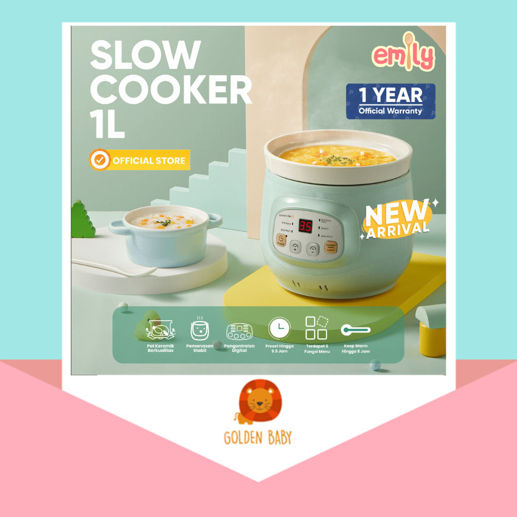 Jual EMILY ESC-38007 Slow Cooker 1L | Alat Memasak MPASI | Shopee Indonesia