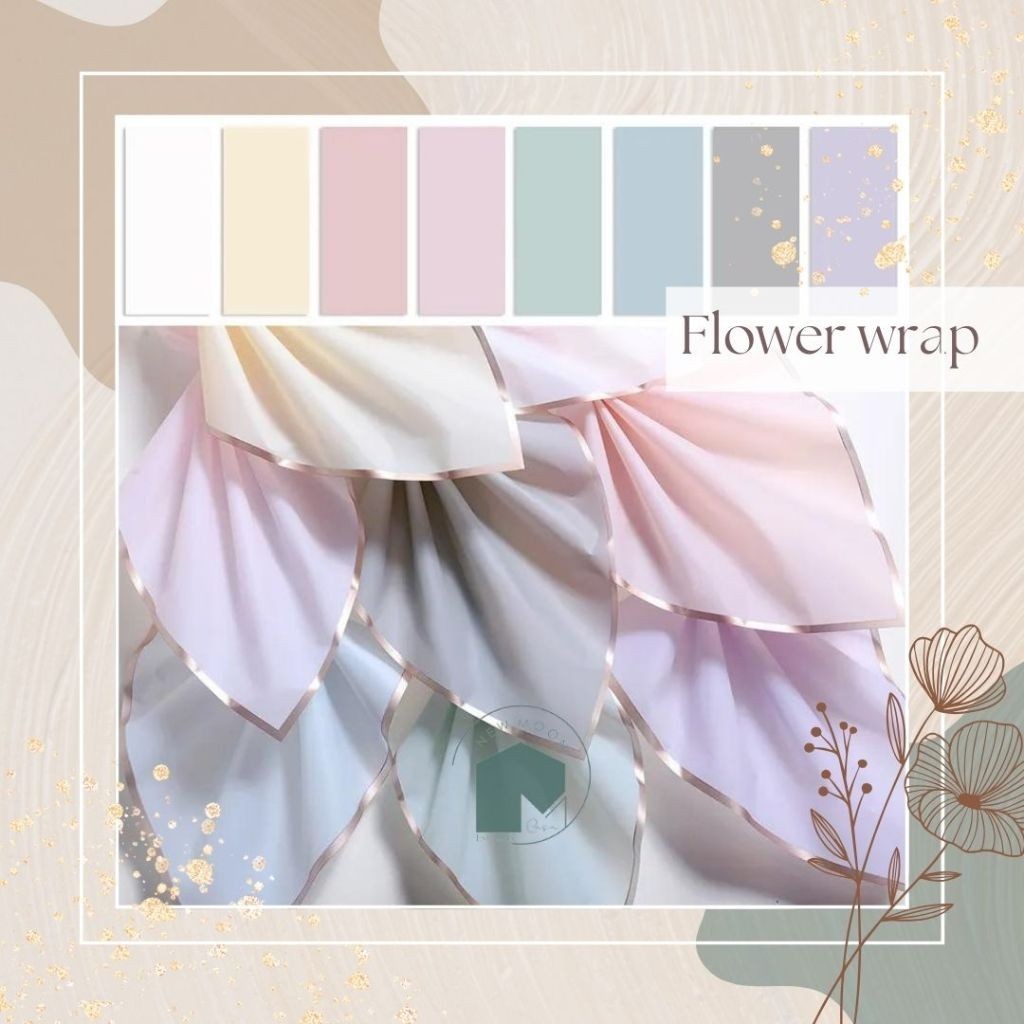 Jual Kertas bunga flower wrap list gold PP line emas wrapping paper ...