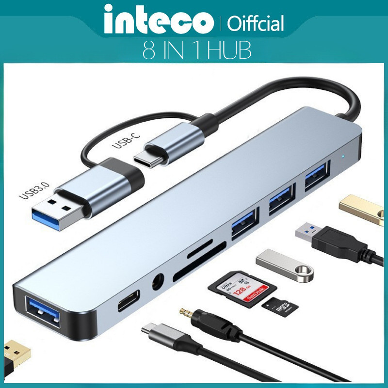 Jual JSJLX Adapter Konverter Usb Tipe C Ke Usb 3.0 USB HUB 8 in 1 with ...