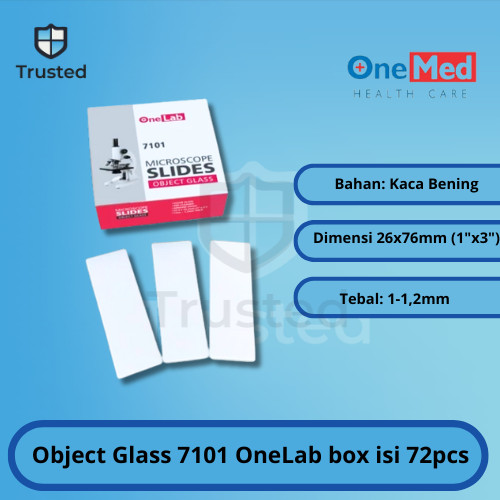 Jual Object Glass 7101 OneLab | Gelas Mikroskop Box Isi 72 Pcs Alat ...