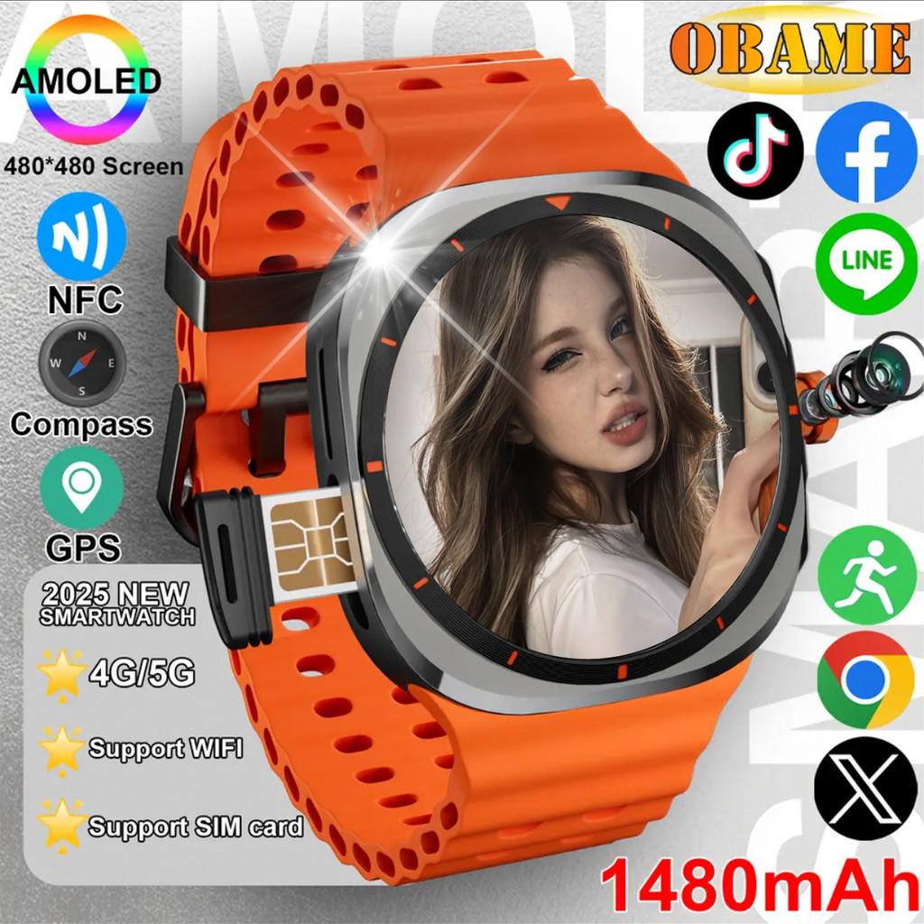 Jual New U8 Ultra AMOLED Android 9.0 Smart Watch Men 4G 5G SIM Card ...