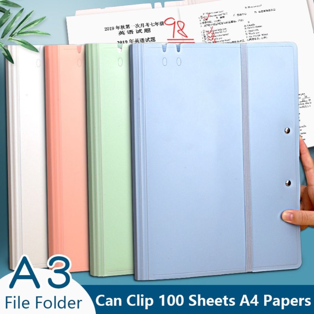 Jual Strap Design A3 File Folder Students Exam Paper Storage Clip ...