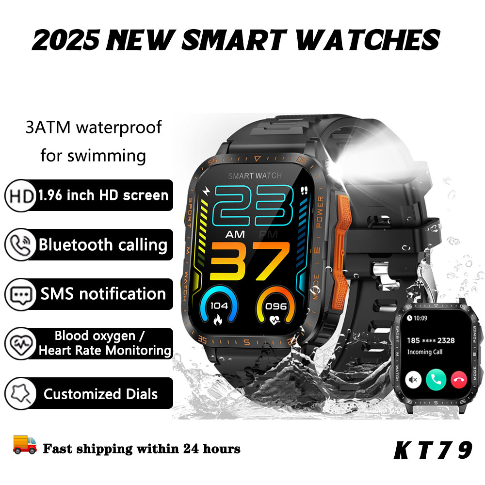 Jual Jam Tangan Pintar Militer Smartwatch dengan LED Flashlight dan ...