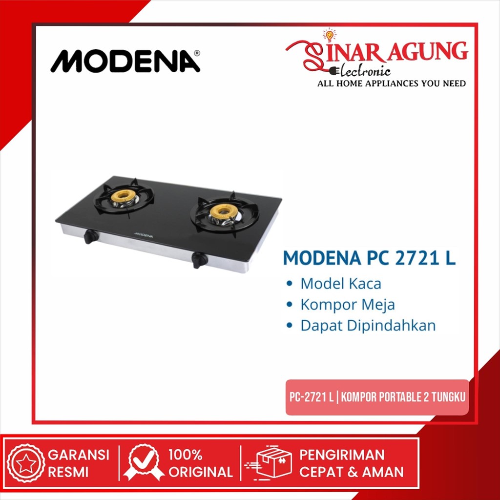 Jual MODENA PC2721L / PC-2721 L KOMPOR GAS PORTABLE 2 TUNGKU | Shopee ...