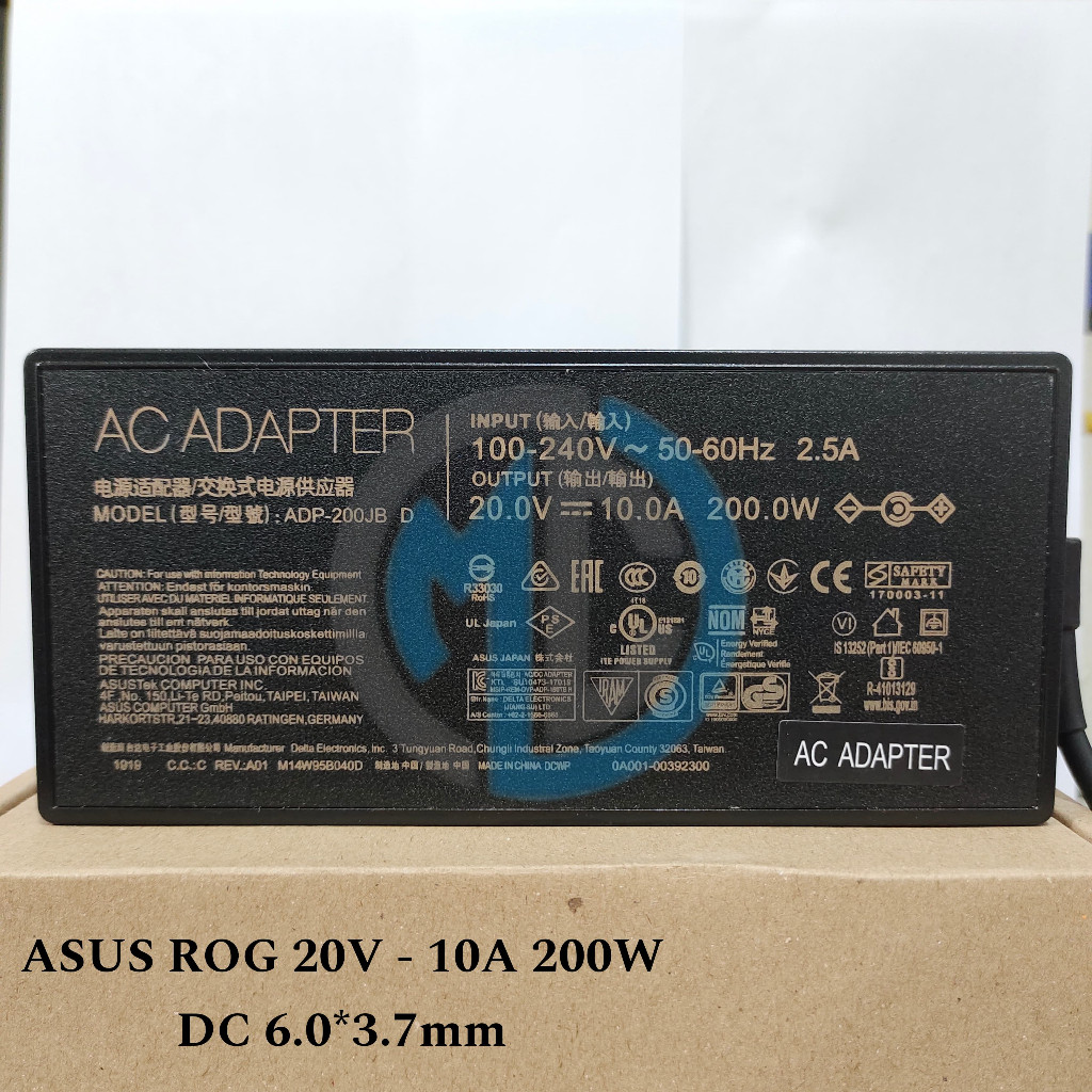 Jual Adaptor Charger Asus 20V - 10A DC 6.0*3.7mm 200W Model ADP-200JB D -MC | Shopee Indonesia
