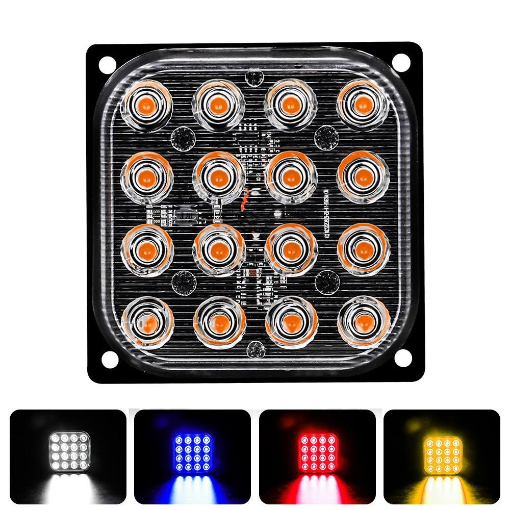 Jual 1x Truck 12V 24V 16smd LED Strobe Warning Light Strobe Grille ...