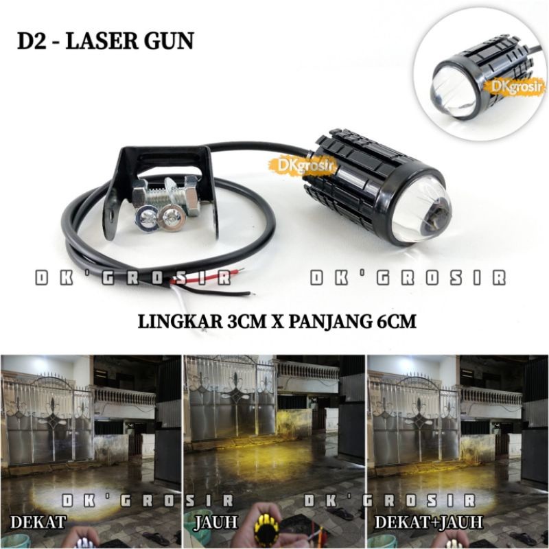 Jual Lampu tembak LED Laser Gun mini Jauh dekat - Lampu tembak sorot ...