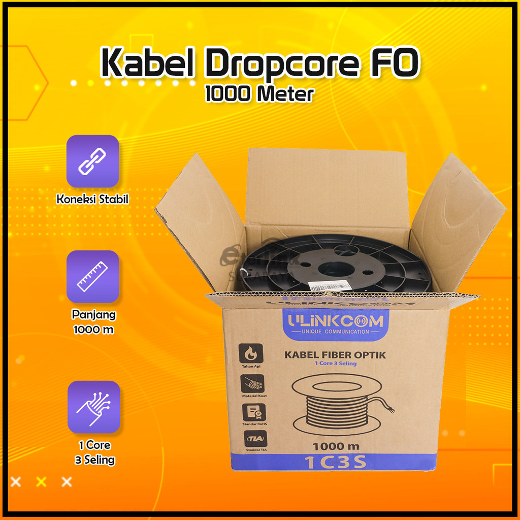 Jual Kabel Fiber Optik 1000M 3 Seling 1 Core Kabel FO Dropcore | Shopee ...