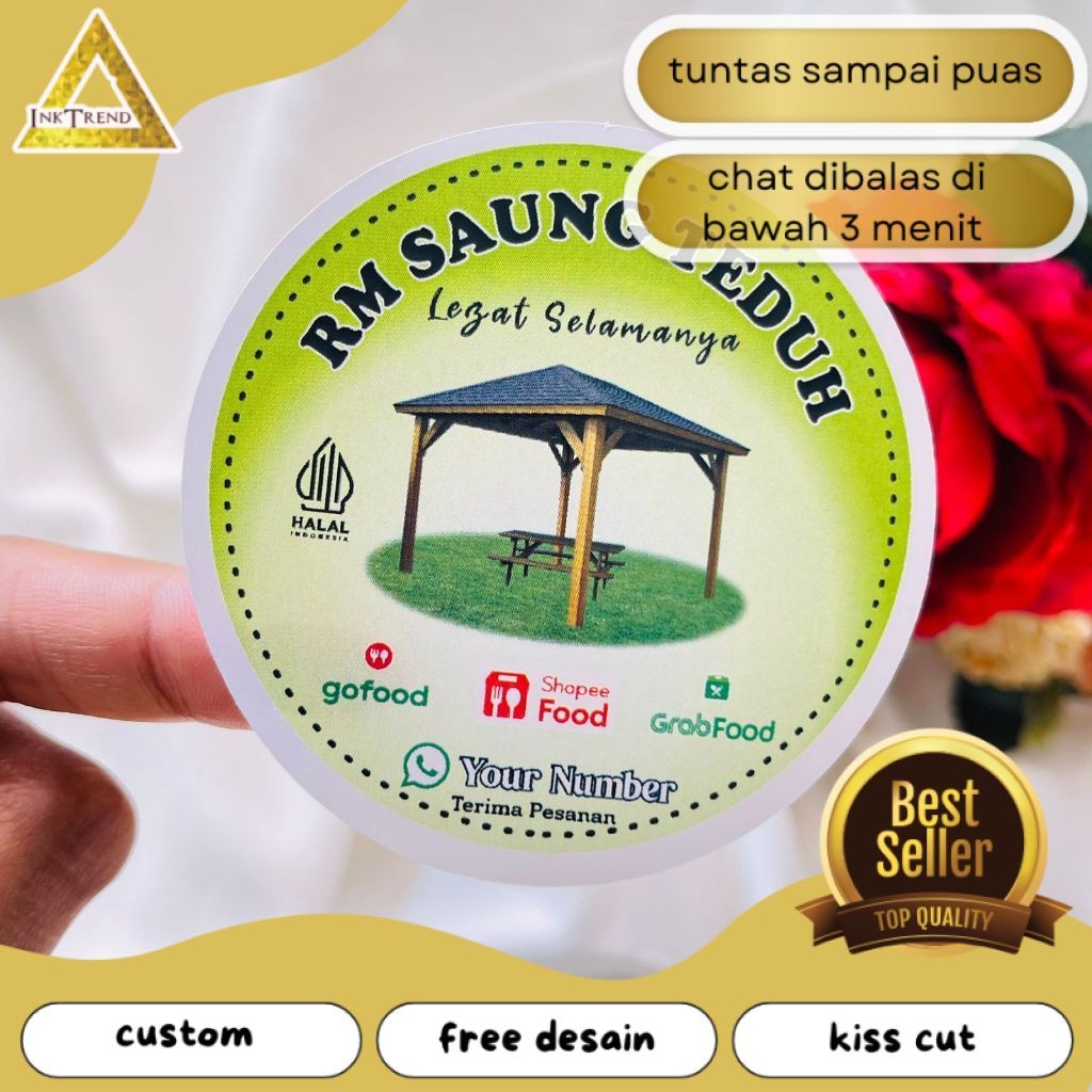 Jual INKA 9-15 Sticker Print Label Rumah Makan Free Desain Custom Nama ...