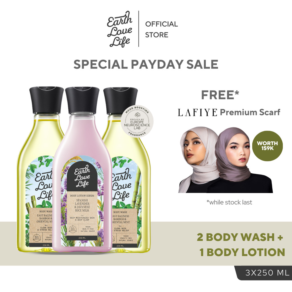 Jual [SPECIAL PAYDAY] FREE LAFIYE - EARTH LOVE LIFE Bundle 2 Body Wash & 1 Body Lotion 250ml ...