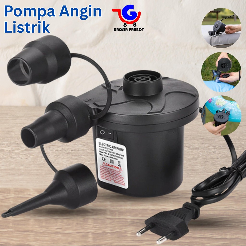 Jual Pompa Angin Listrik Electric Ac Air Pump 2IN1 Pompa Kasur Sofa Bag Gym Ball Vacuum Tiup ...