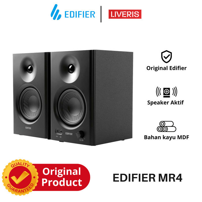 Jual Edifier MR4 Bookshelf Speaker PC Laptop Aktif 2.0 Monitoring Original | Shopee Indonesia