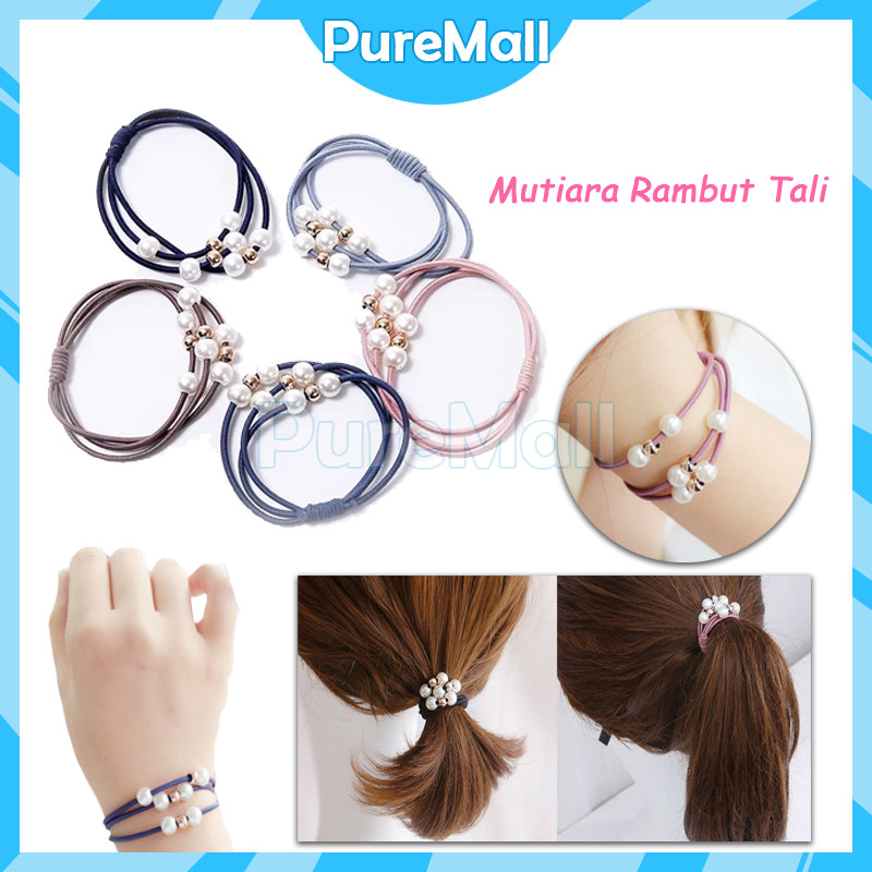 Jual Mutiara Rambut Tali / Ikat Rambut Mutiara Ala Korea Korean ...
