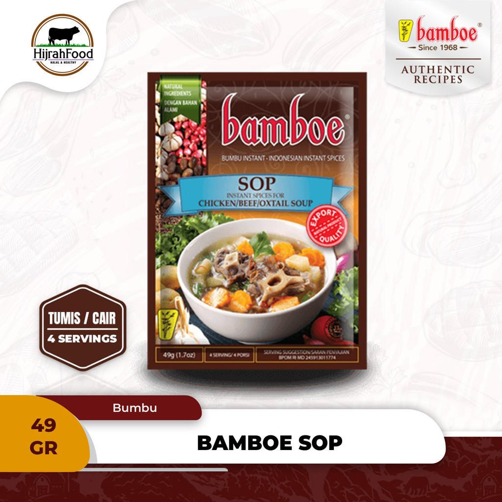 Jual Bamboe Bumbu Sop 49 gram Spice Mix for Chicken Beef Oxtail Soup ...