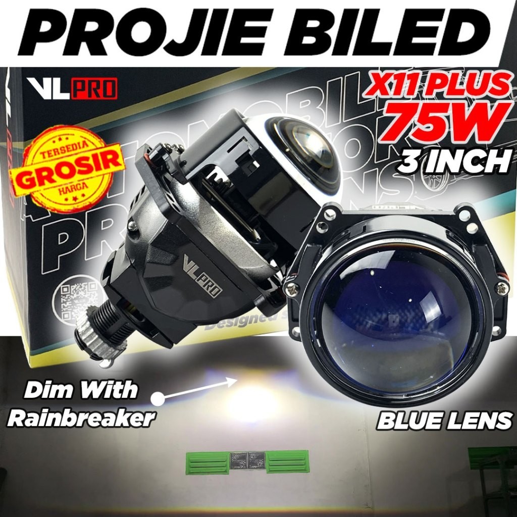 Jual projie biled vlpro x11 plus blue lens led projector hi low ...