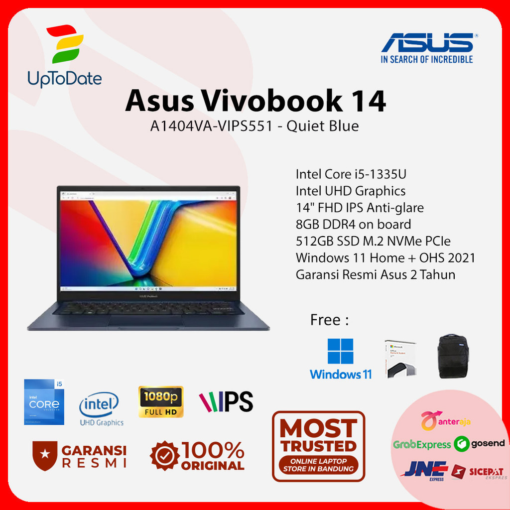 Jual Asus Vivobook 14 A1404VA-VIPS551 Core i5-1335U 8GB 512GB 14" W11 ...