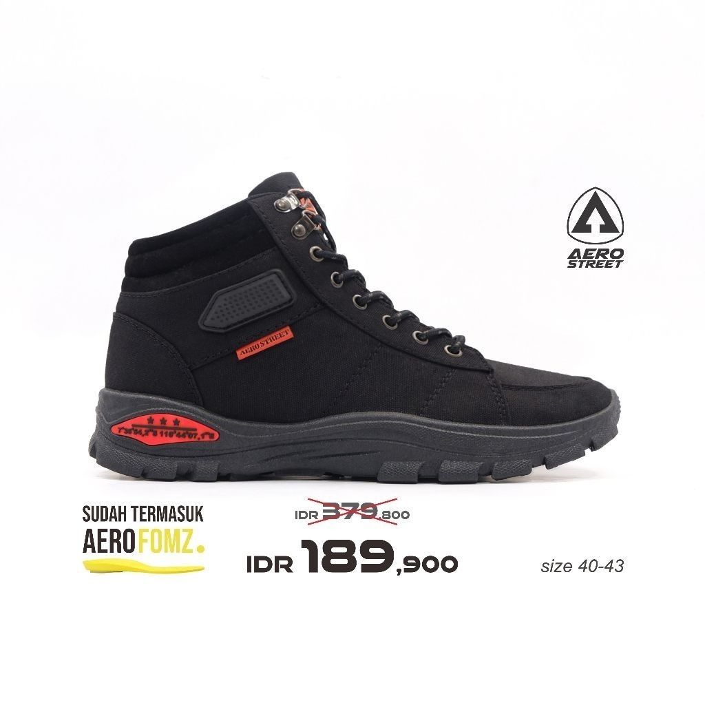 Jual Aerostreet 40-43 Tactical Hitam Hitam Hitam - Sepatu Sneaker Boots ...