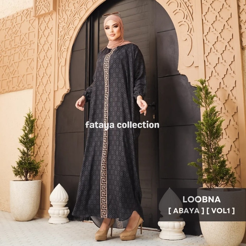 Jual Fataya Collection LOOBNA Abaya Farasha Series Ancient Greek Black ...