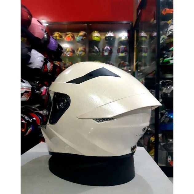 Jual KYT TT COURSE WHITE SOLID / TT COURSE PUTIH POLOS | Shopee Indonesia