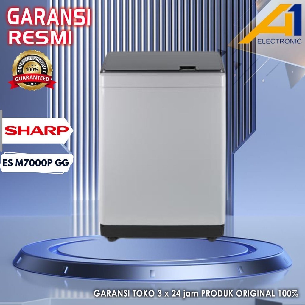 Jual Mesin Cuci SHARP ES M7000P GG / ESM 7000 PGG Top Loading 1 Tabung 7Kg | Shopee Indonesia