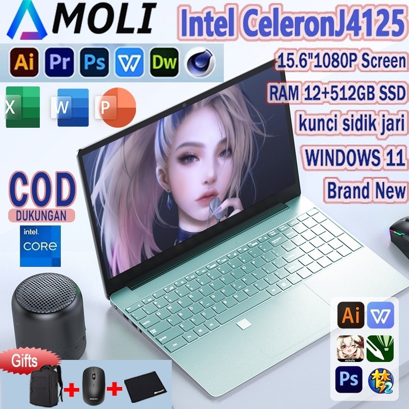Jual Promo Toko Amoli 【fingerprint Laptops】2024baru Laptop Gaming 15 6