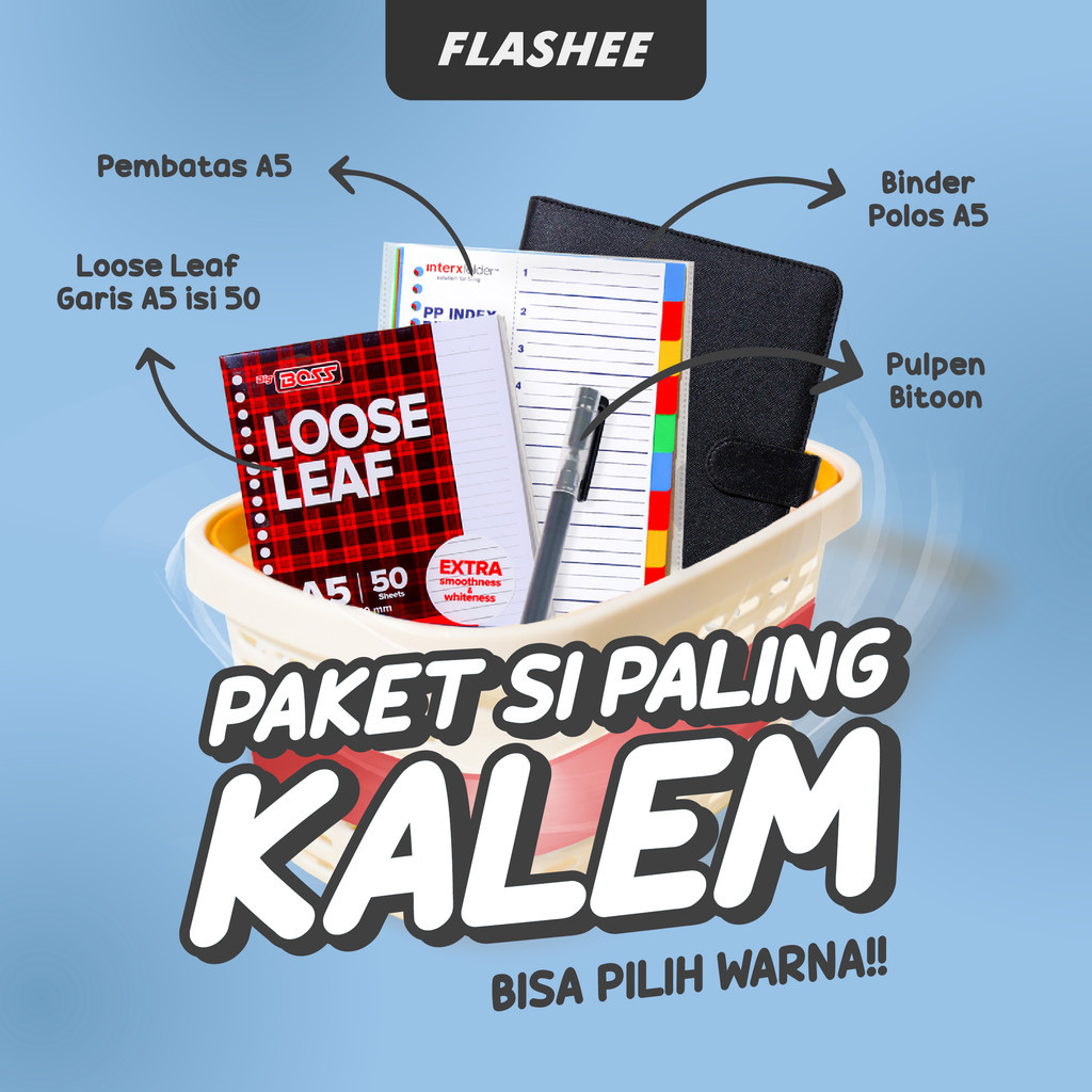 Jual Flashee Binder Paket Sekolah Set 4IN1 Paket Binder Kampus Kuliah ...