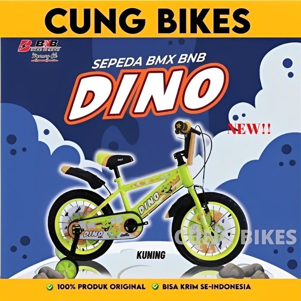 Jual Sepeda Anak Laki BMX Ukuran 12 16 18 Inch BNB DINO stang oversize ...
