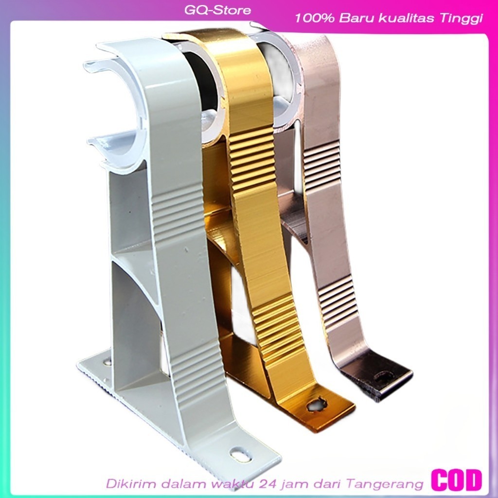 Jual 2Pcs Curtain Rod Brackets/Tiang Gorden Bracket/Hook Penyangga ...