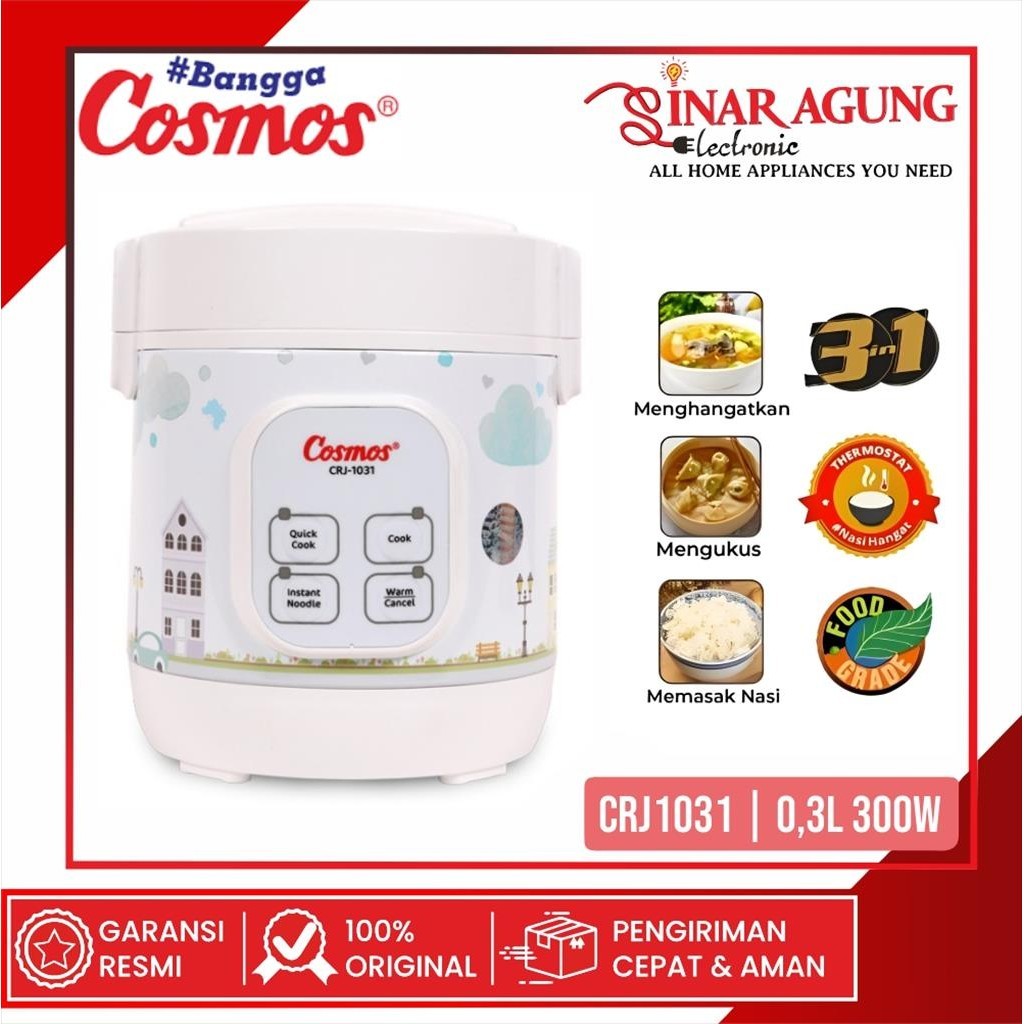 Jual COSMOS CRJ1031 / CRJ-1031 RICE COOKER TRAVEL 0.3 LITER - GARANSI ...