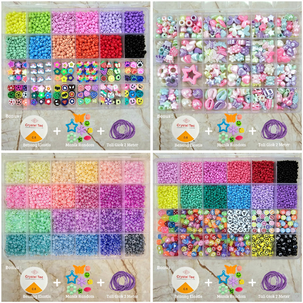 Jual DIY Manik Manik Pasir 1 Box - Manik2 Mote Payet Pasir Paket DIY ...