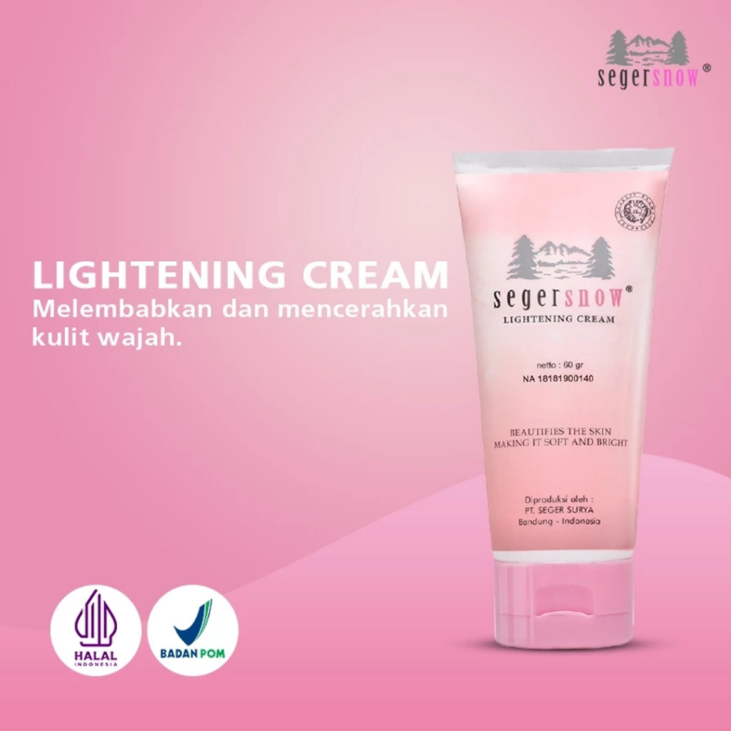 Jual Seger Snow Lightening Cream Halal BPOM 60gr Krim Wajah Soft and ...