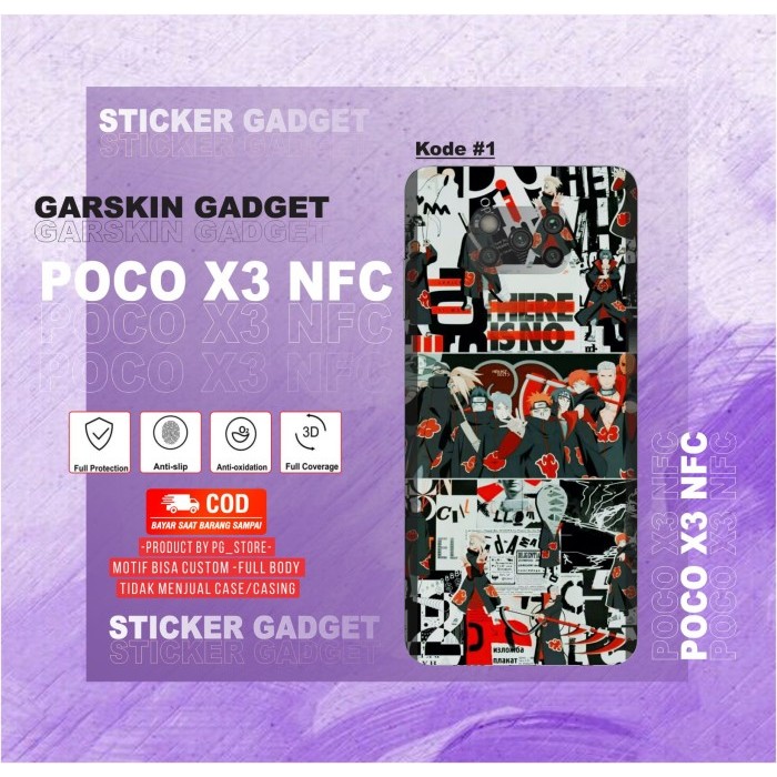 Jual Garskin POCO X3 NFC Sticker Gadget Motif Anime(isi 2pcs) | Shopee ...