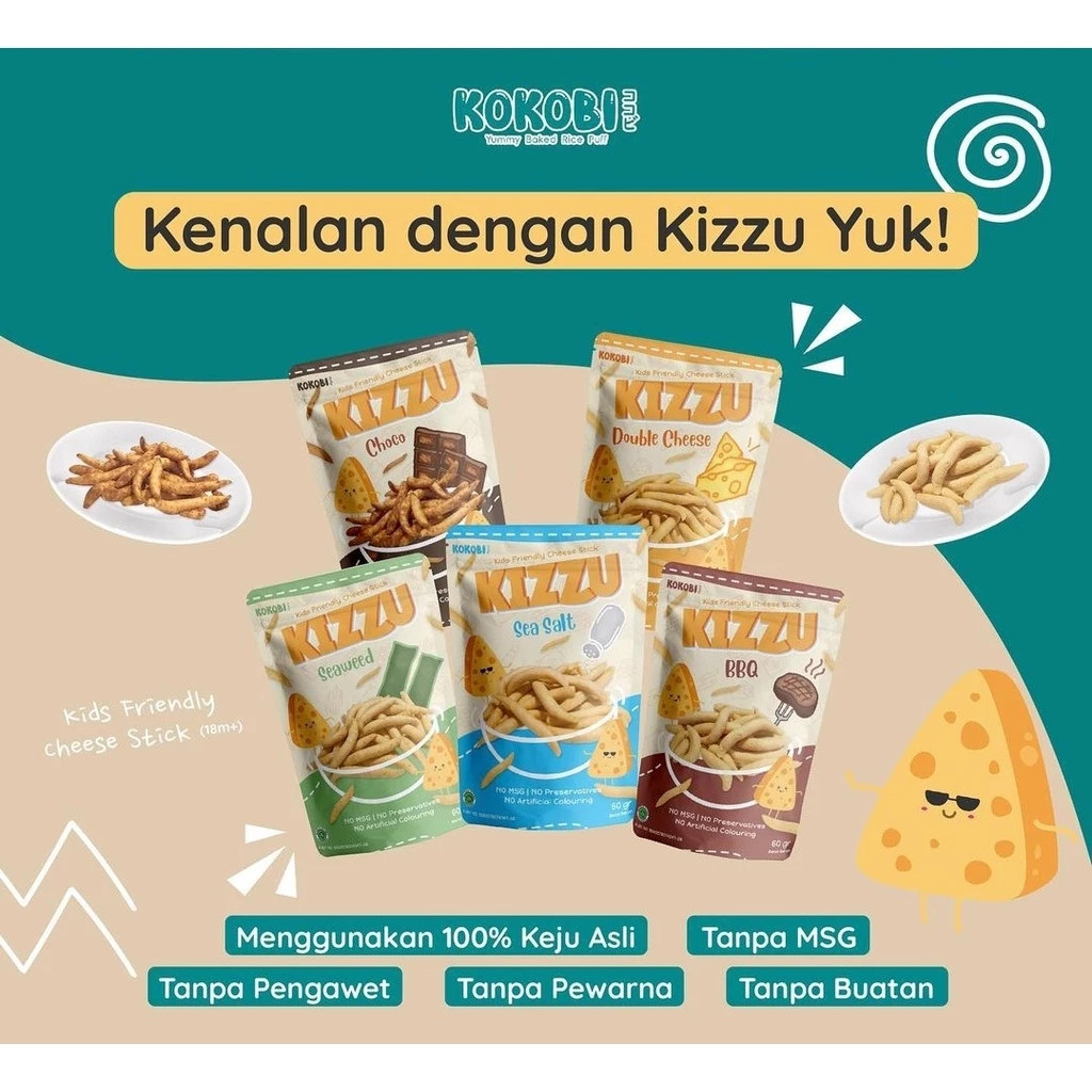 Jual Abe Food KOKOBI Kizzu Cheese Stick 60g Snack Cemilan Sehat Anak ...